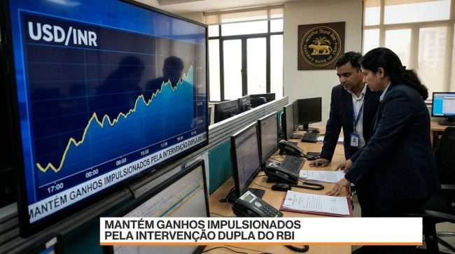 USD/INR recua de recorde, mas riscos geopolíticos limitam queda